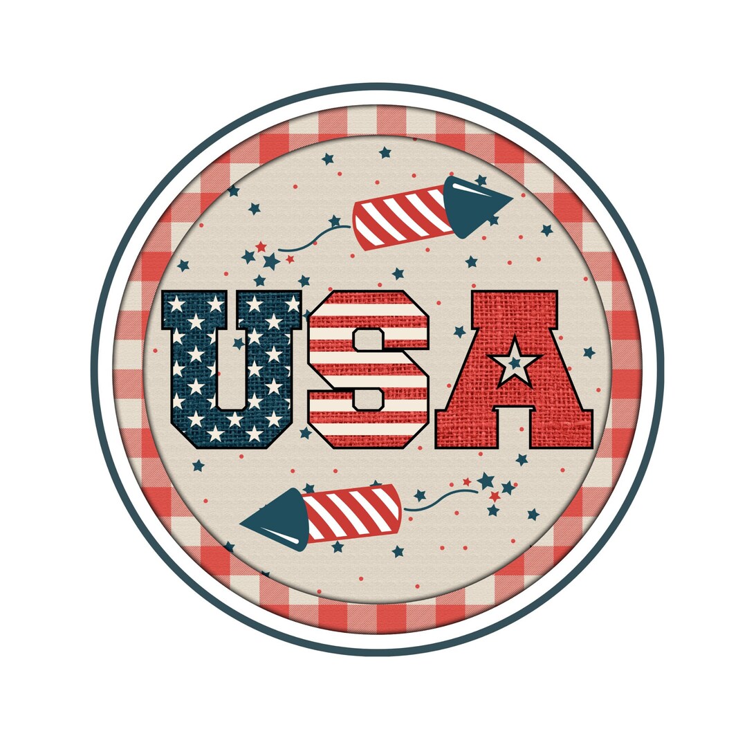 USA Red White and Blue Sign for Wreath, 4th of July Outdoor Decor ...