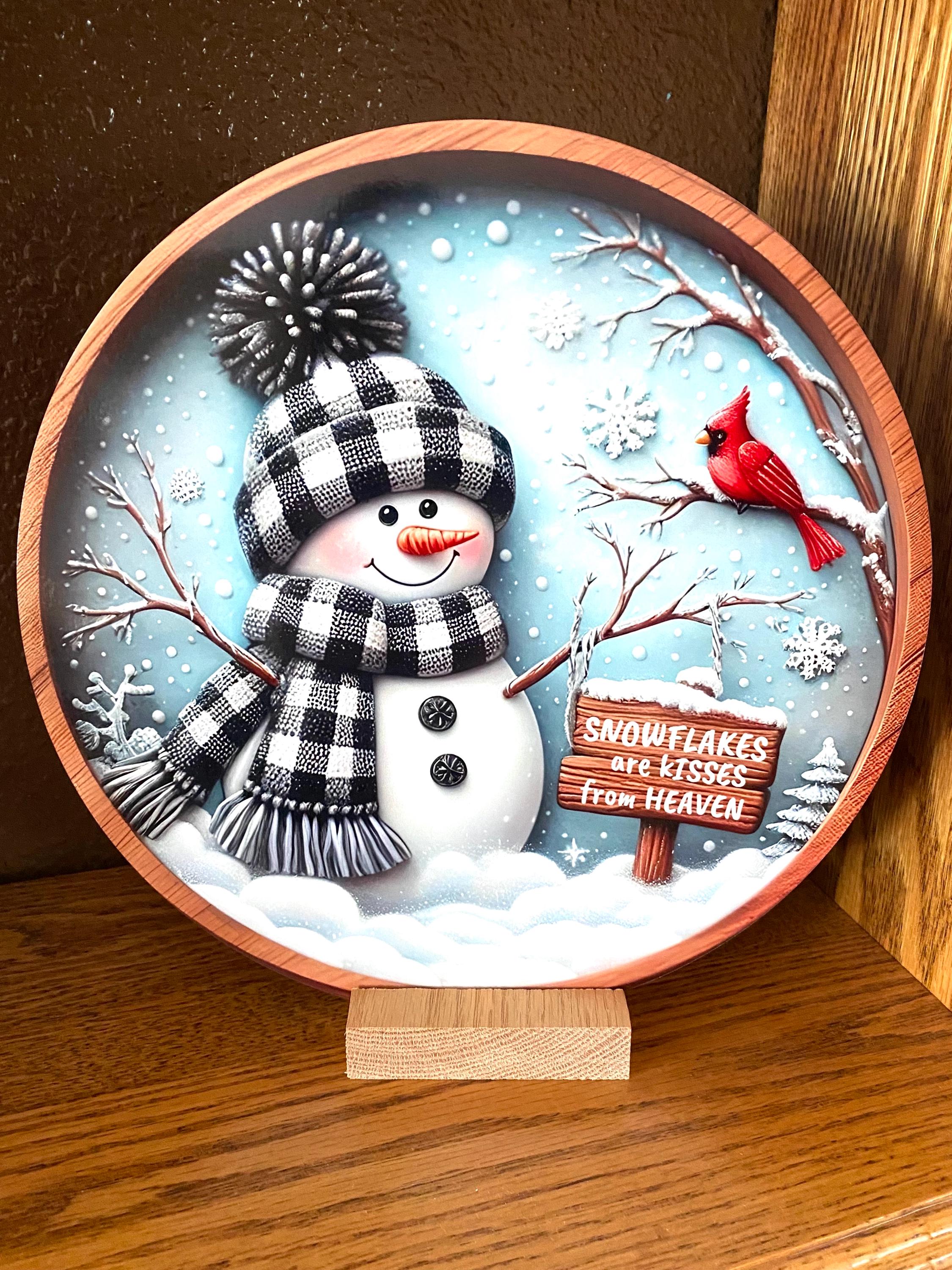 Snowman Cardinal Wreath Sign: Winter Memorial Christmas Decor, Holiday ...