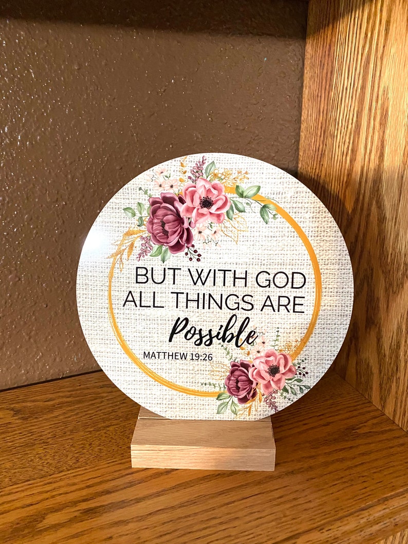 Scripture Verse Wreath Sign, Inspirational Christian Decor for Shelf ...