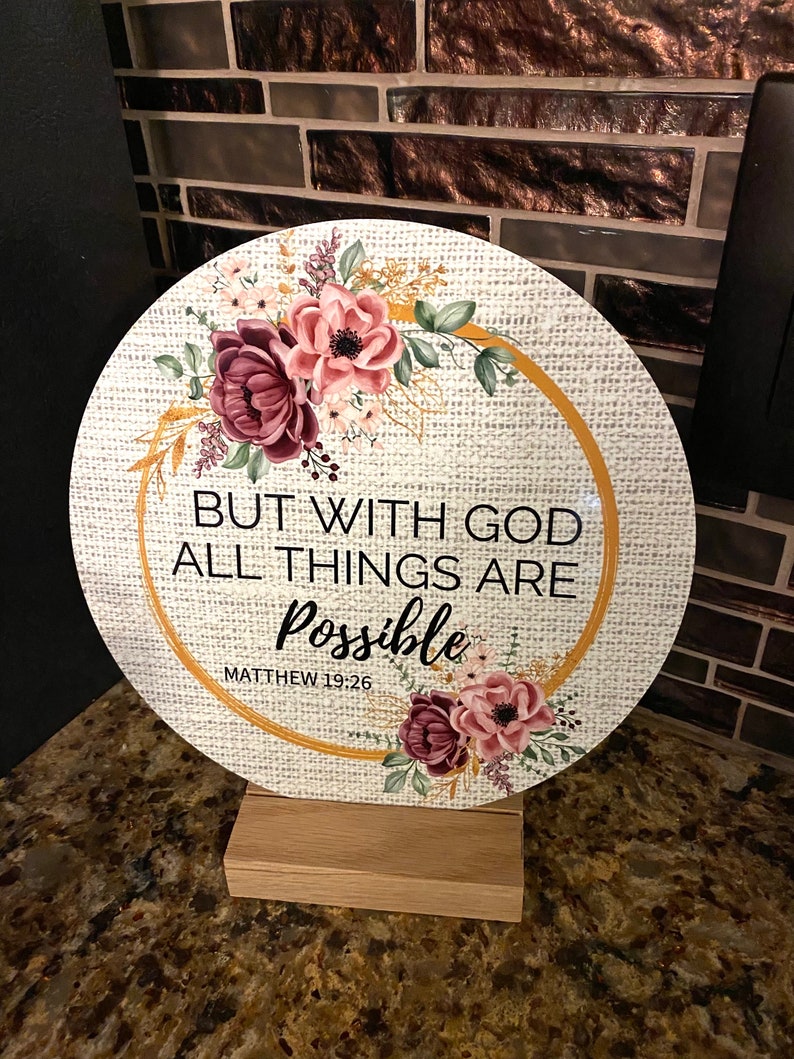 Scripture Verse Wreath Sign, Inspirational Christian Decor for Shelf ...