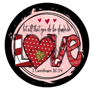Valentine's Day Signs for Wreaths, Bible Verse Sign, Inspirational ...