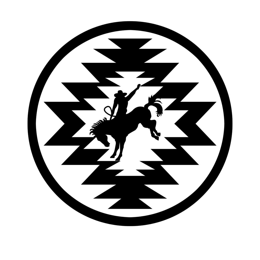 Bucking Bronc Aluminum Sign: Western Aztec Wreath Decor, Saddle Bronc ...