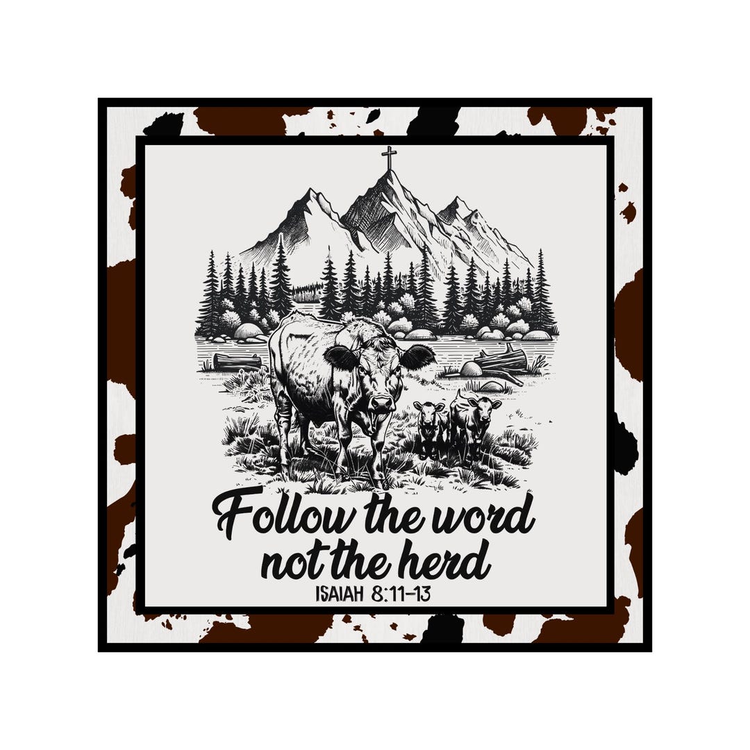 Religious Cow Aluminum Sign: Scripture Verse Wreath Decor - Etsy