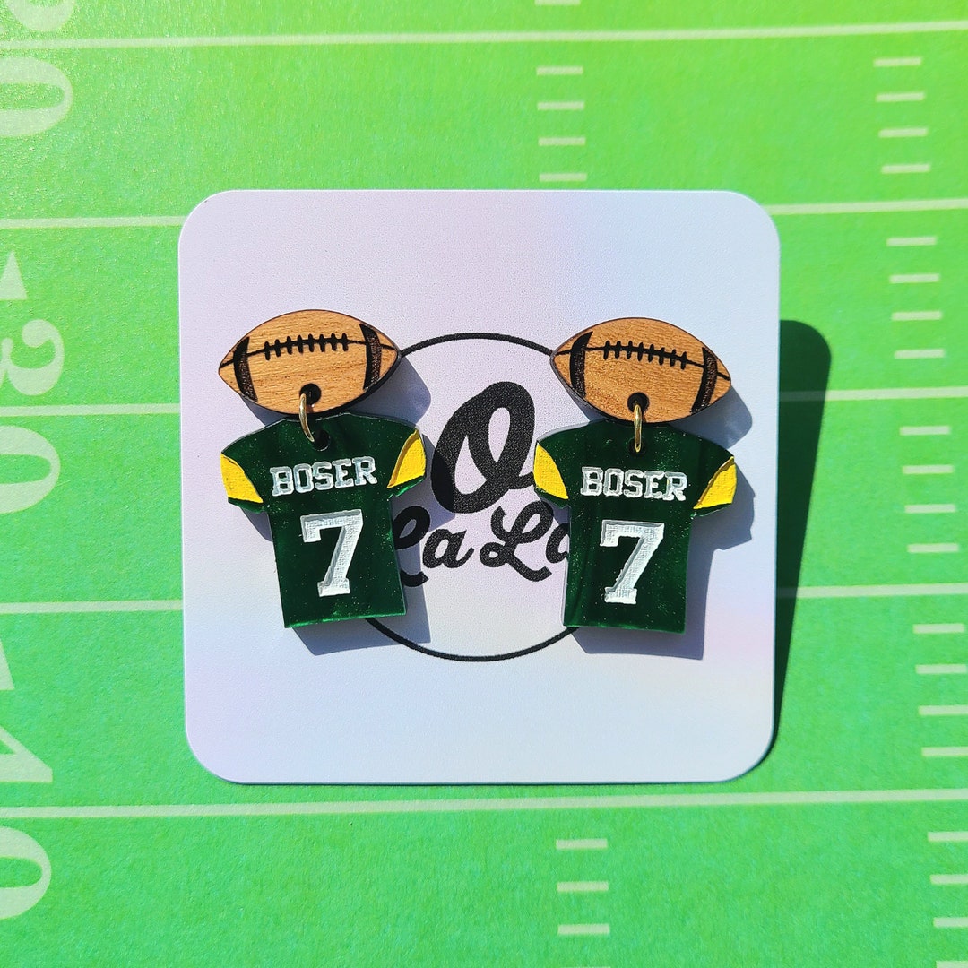 Custom Football Jersey Earrings, Team Gear, Personalized Earrings - Etsy