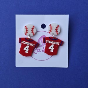 Custom Baseball Jersey Earrings, Tee Ball Earrings - Etsy