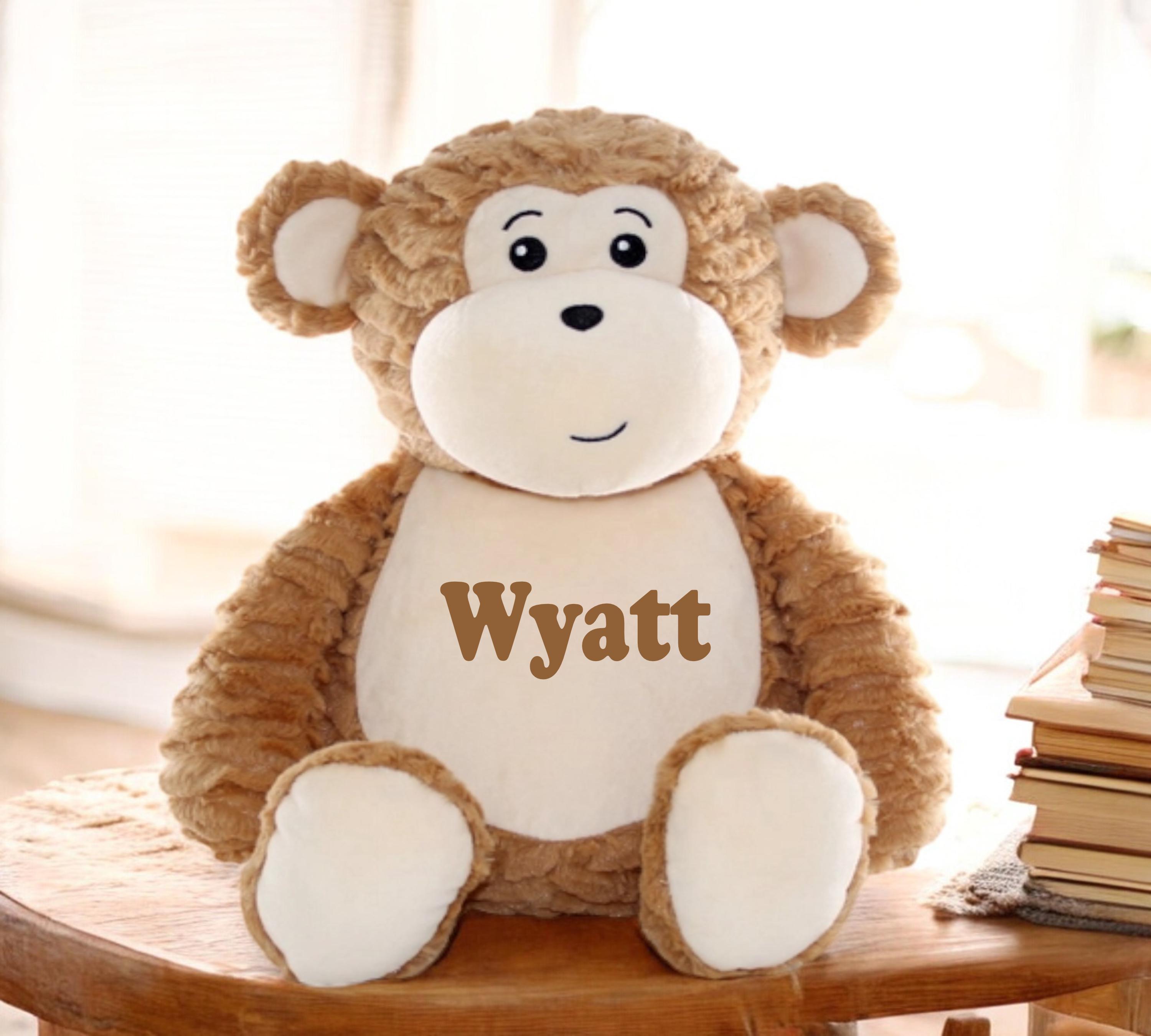 Personalized Baby Birth Stat Plush Monkey by Keepsake, Personalized ...