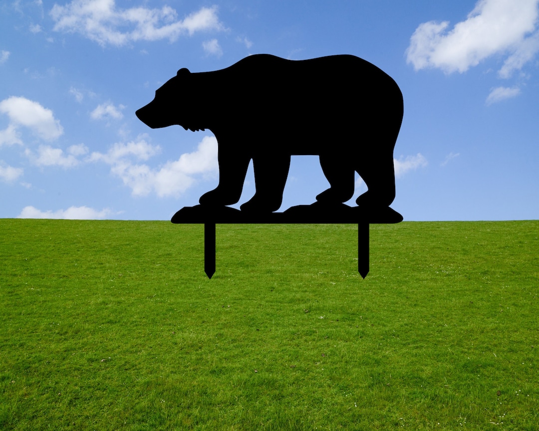 Bear Metal Yard Art Stake Sign, Bear Yard Decor - Etsy