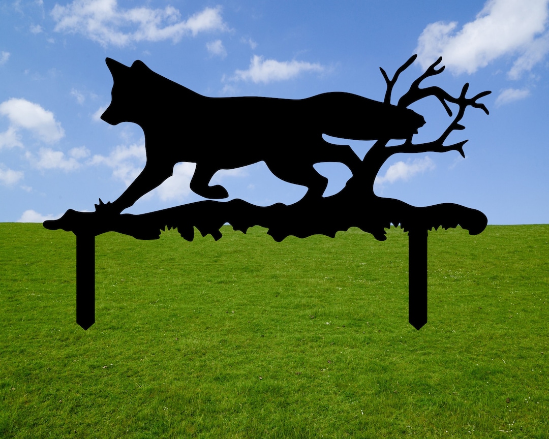Fox on Log Metal Yard Stake Sign - Etsy