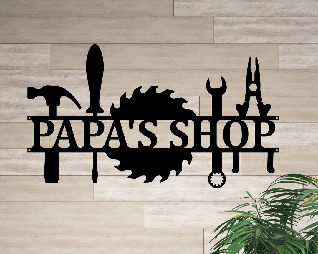 Papa's Shop Tool Sign, Multi Tool Metal Sign - Etsy