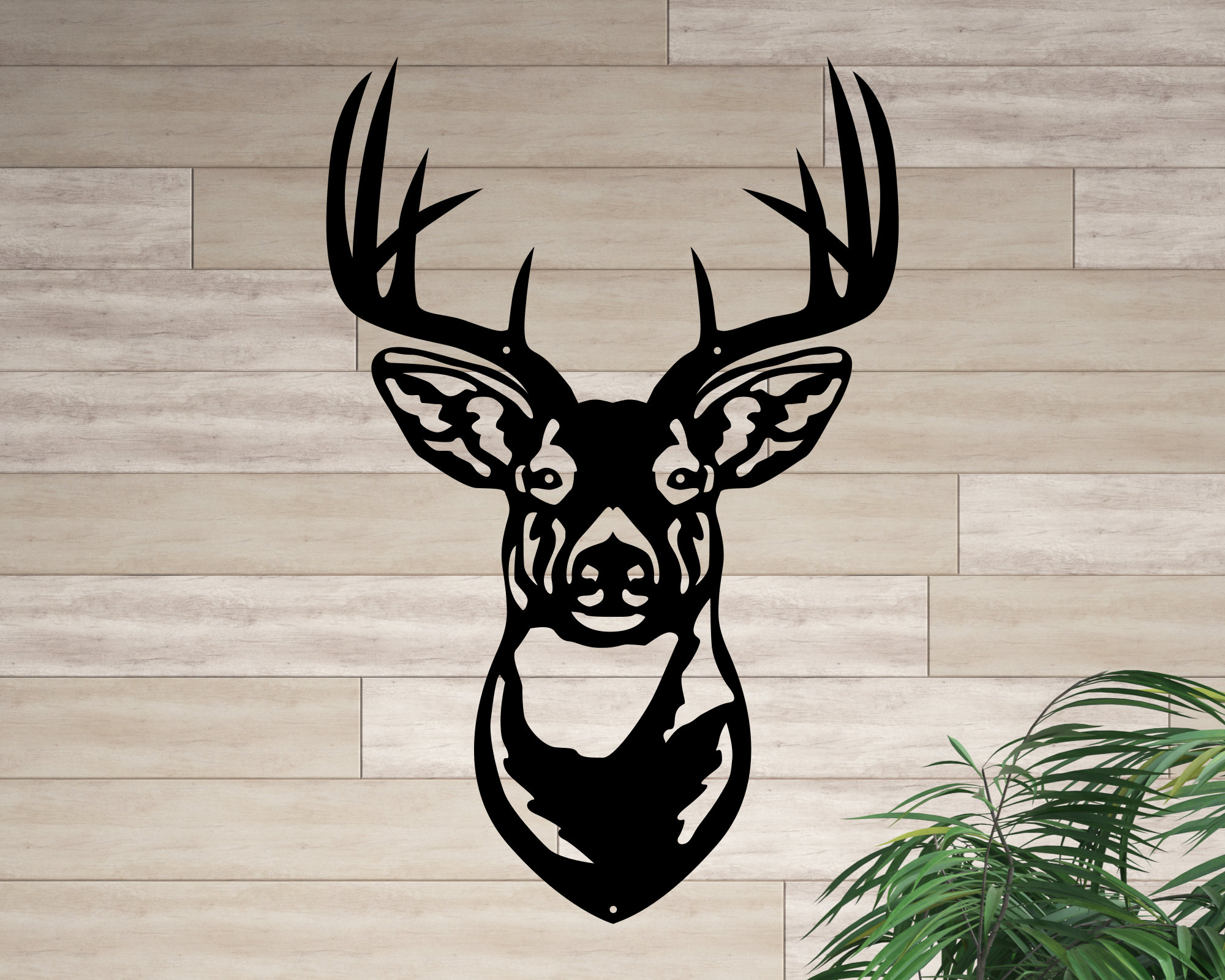 Deer Head Metal Sign Deer Silhouette Wall Art Metal Mounted - Etsy