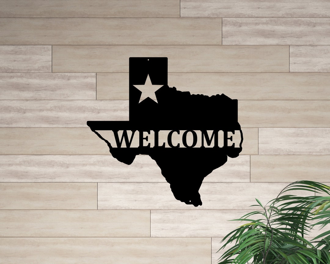 State of Texas Welcome Metal Sign - Etsy