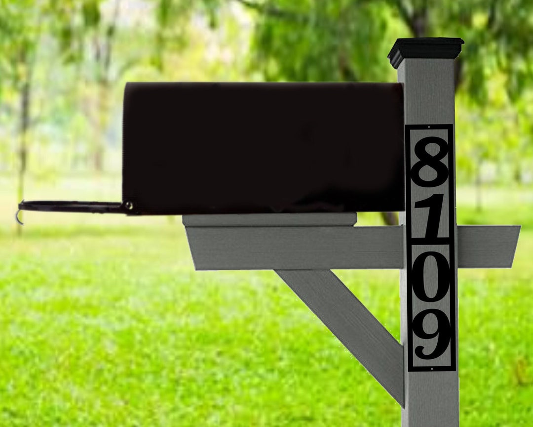 Custom Vertical Address House Numbers, 3 1/2" Metal Numbers for 4x4 ...