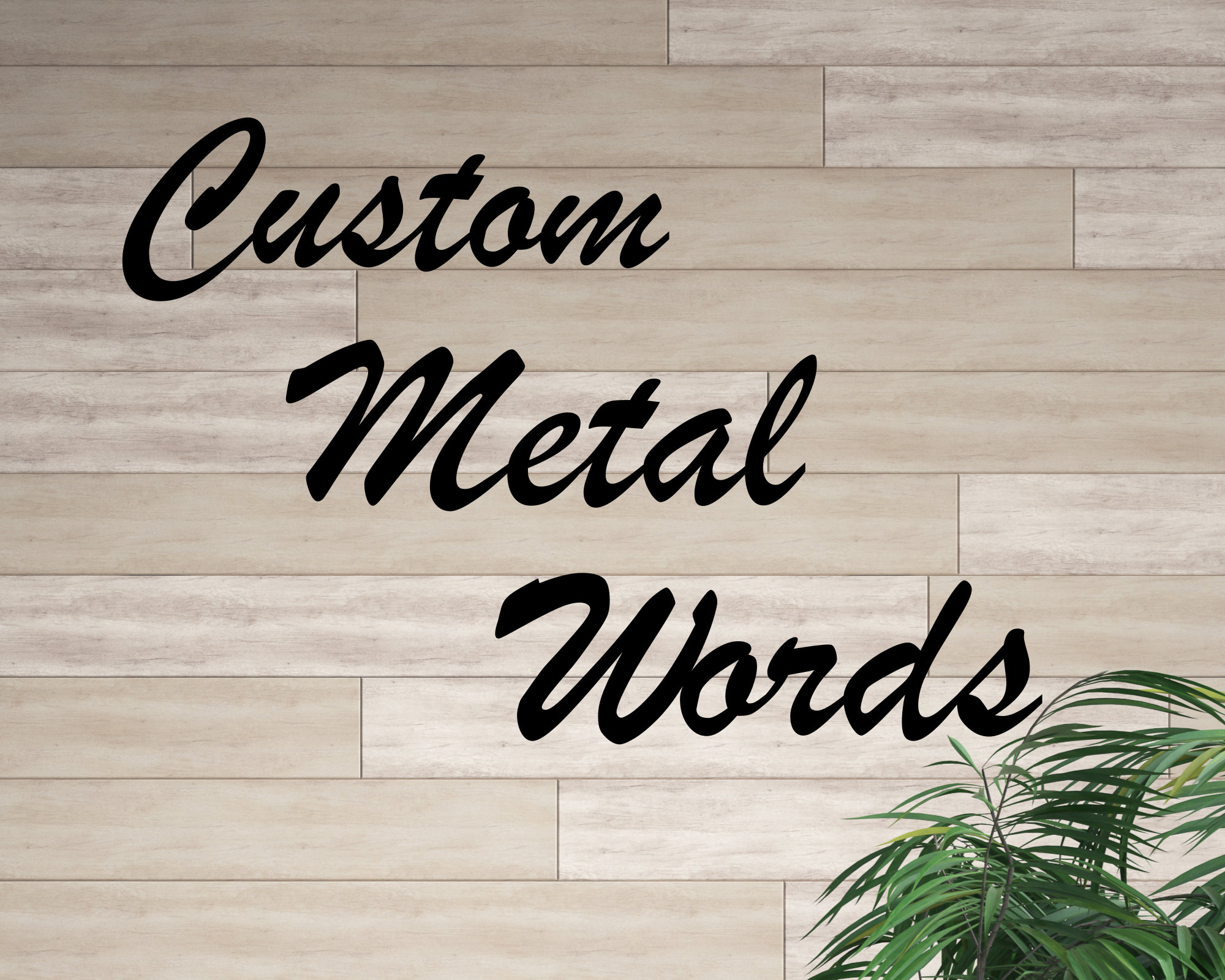 Custom Metal Words, Your Text, Cursive Script Font, Personalized Metal ...