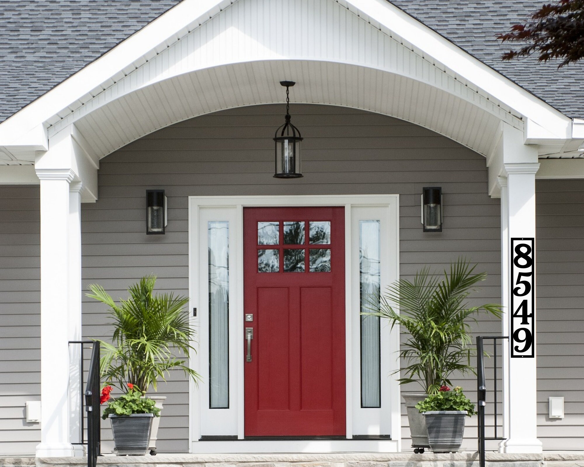 Custom Vertical Address House Numbers, 3 1/2 Metal Numbers for 4x4 Post ...