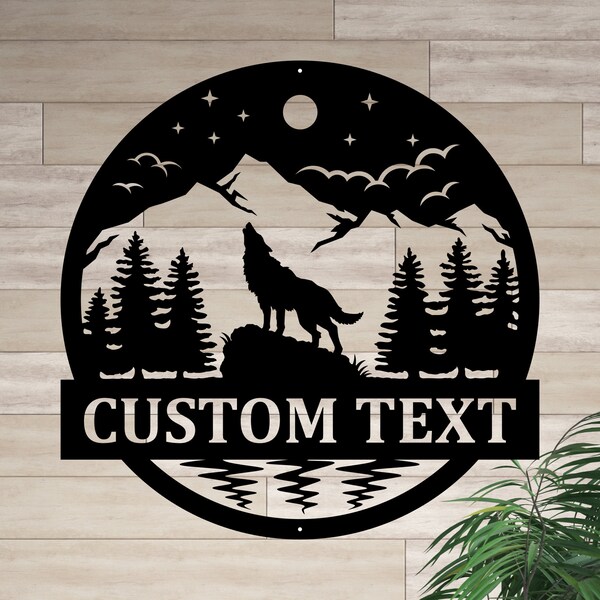 Wolf Family Name Sign - Etsy