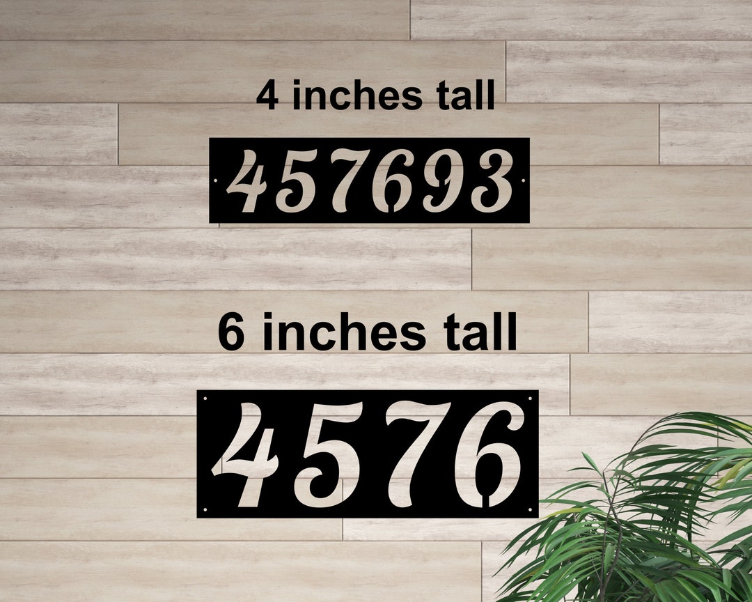 Personalized House Numbers Sign, Custom Address Plaque, 4 Inches Tall ...