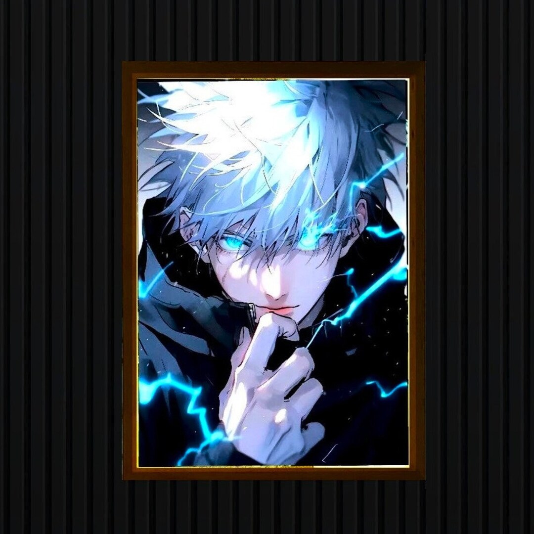 Handmade Gojo Satoru JJK LED Photo, Customisable Anime Art Frame Light ...