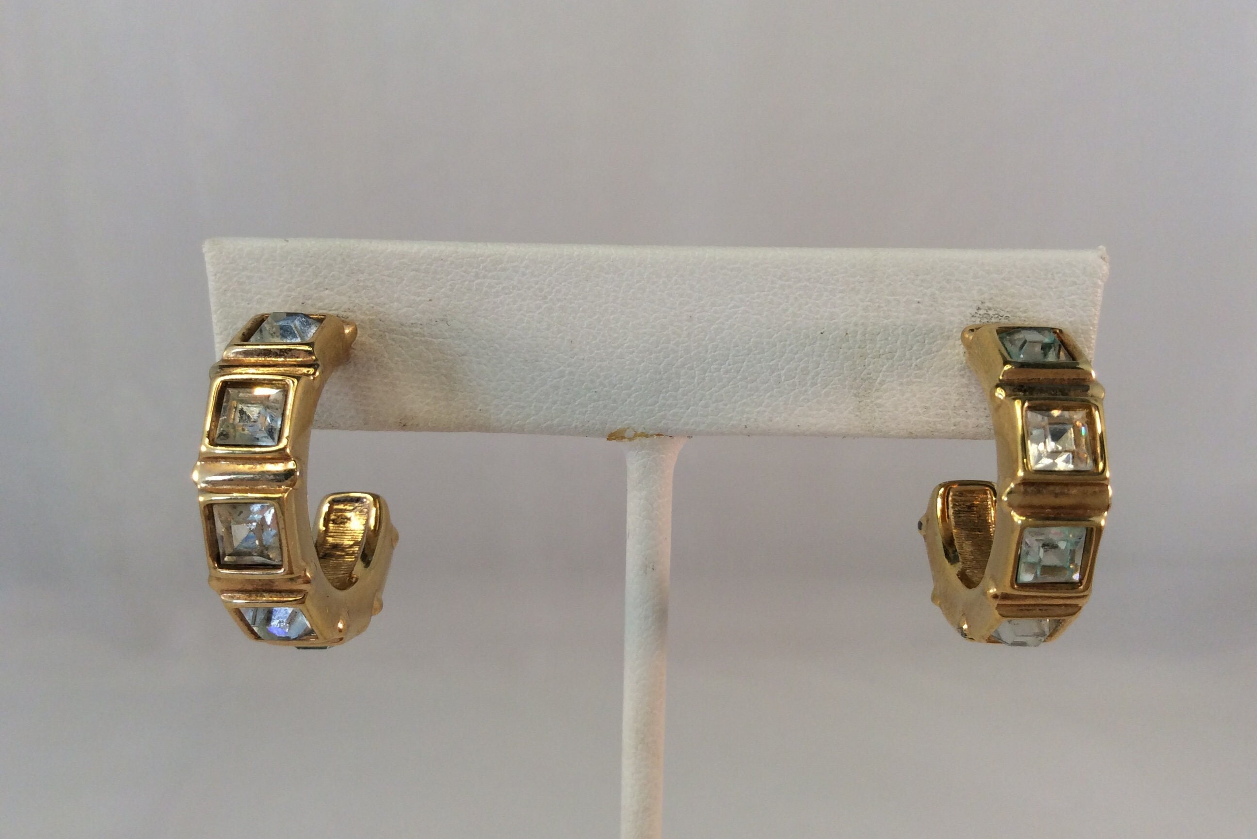 SWAROVSKI Signature Swan Gold Channel Set Square Cut Crystal - Etsy