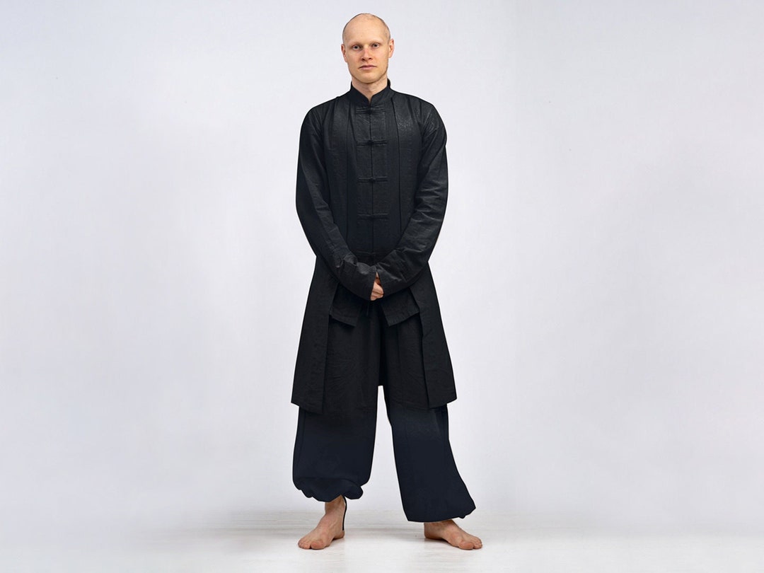 Kung Fu Frog Button Jacket Tai Chi Zen Robes Shaolin Kung Fu Martial ...