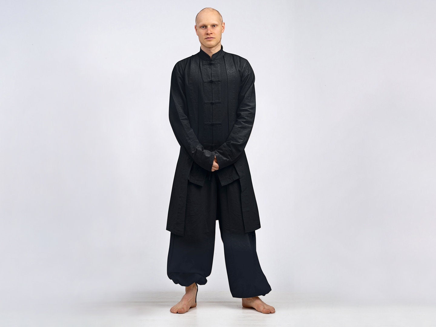 Kung Fu Frog Button Jacket: Handmade Cotton Tai Chi Zen Robe - Etsy