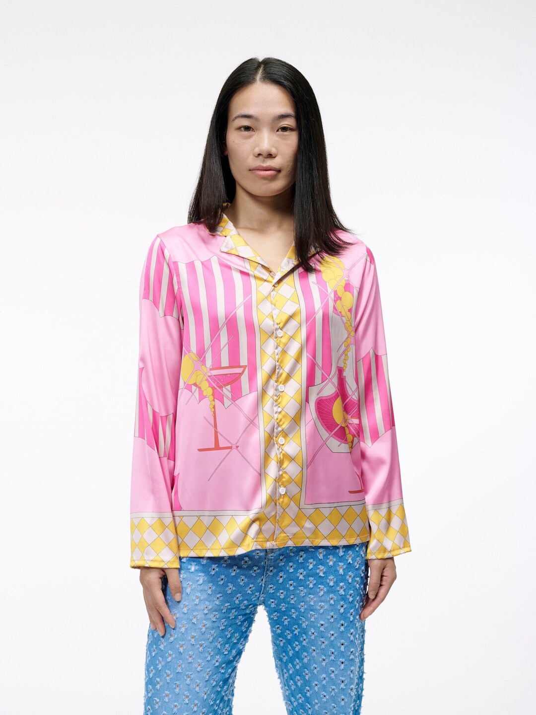 The Pink Bubbly Pajama Top | A Chic Pyjama Shirt for the Sophisticated ...