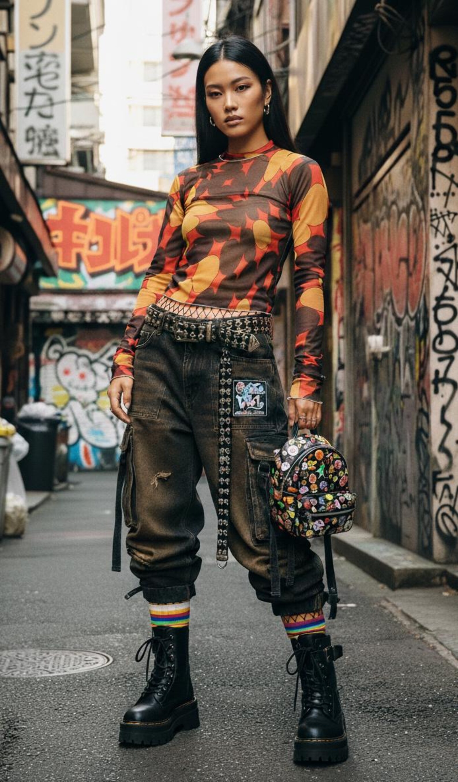 The Wicked Torque Top | Long Sleeve Sheer Mesh Shirt With Psychedelic ...