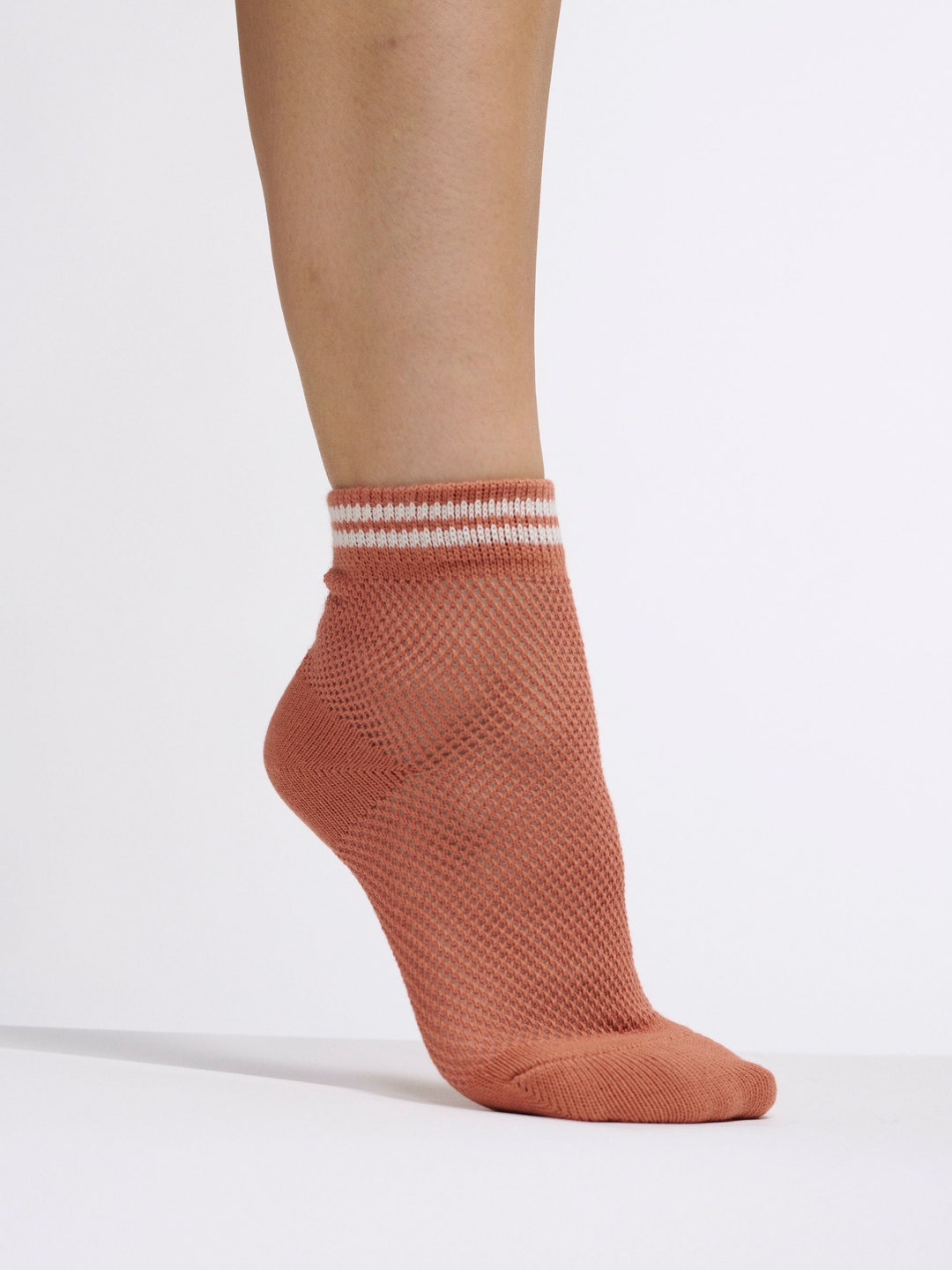 The Mesh Varsity Socks | Rust Color | Vintage Inspired 50s 60s Style ...
