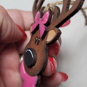 Unique Wooden Handmade Set Male and Female Reindeer Ornament - Rustic ...