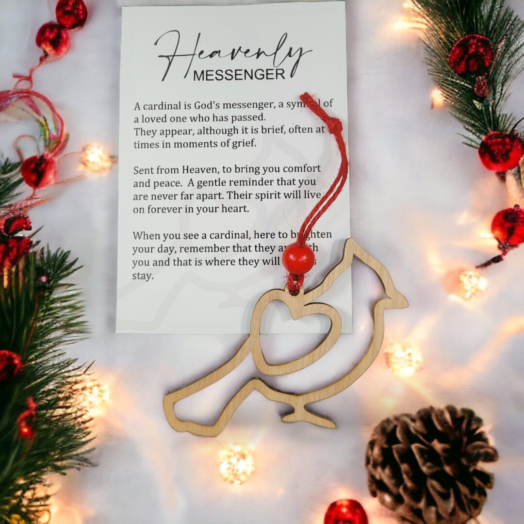 Heavenly Messenger Ornament - Cardinal - in Memory Ornament - Memorial ...