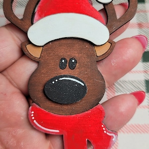 Unique Santa and Rudolph Reindeer Ornament Set. Handcrafted Handmade ...