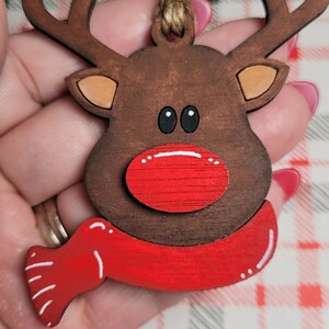 Unique Santa and Rudolph Reindeer Ornament Set. Handcrafted Handmade ...
