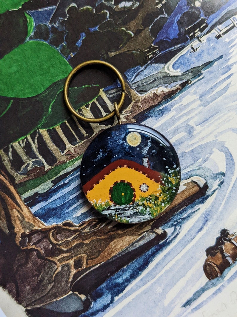 Hobbit Door Engraved Hand Painted Dog Tag/key Chain - Etsy