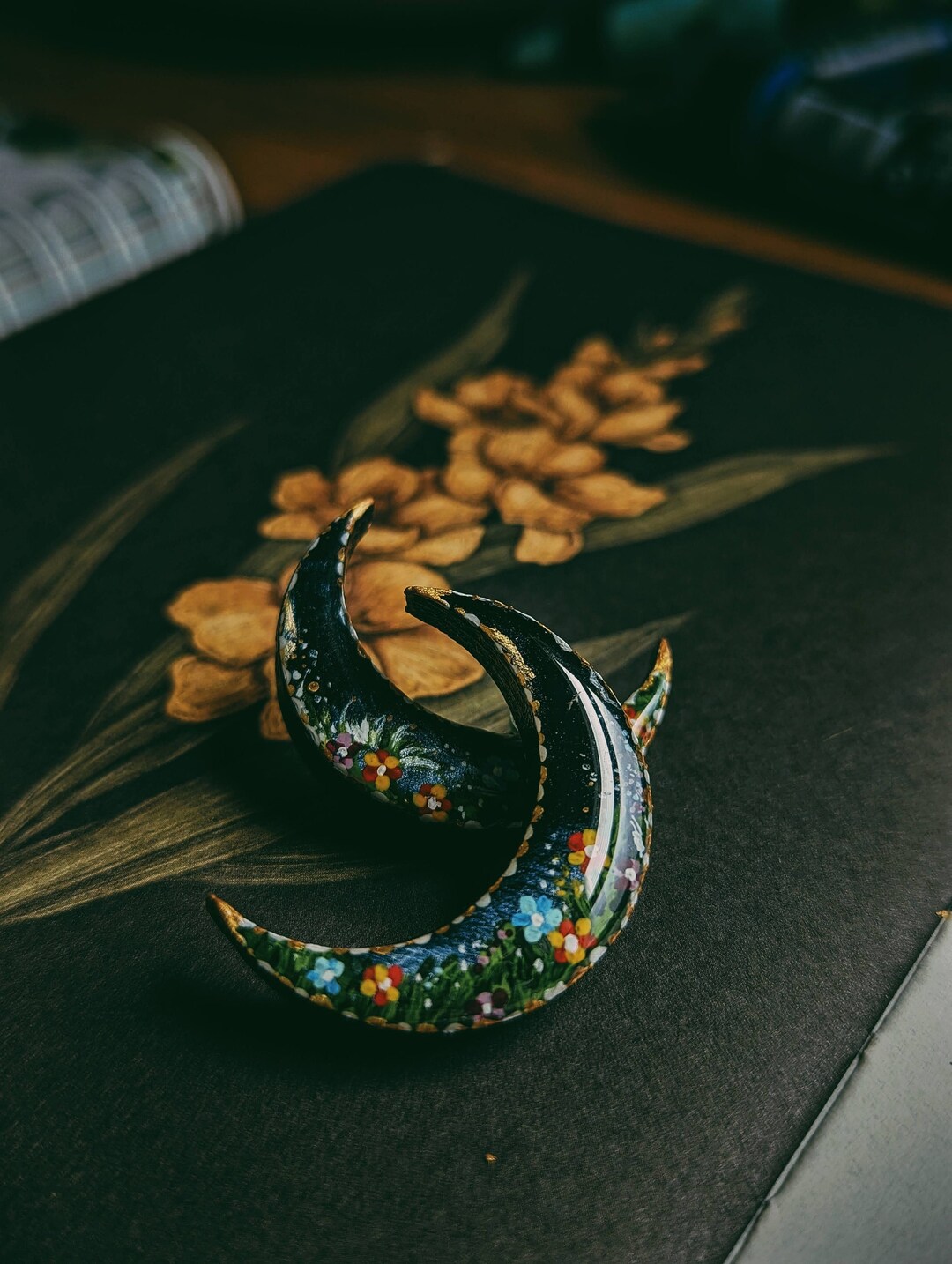 Midnight Meadow:hand Crafted Wood Earrings | Pendant - Etsy