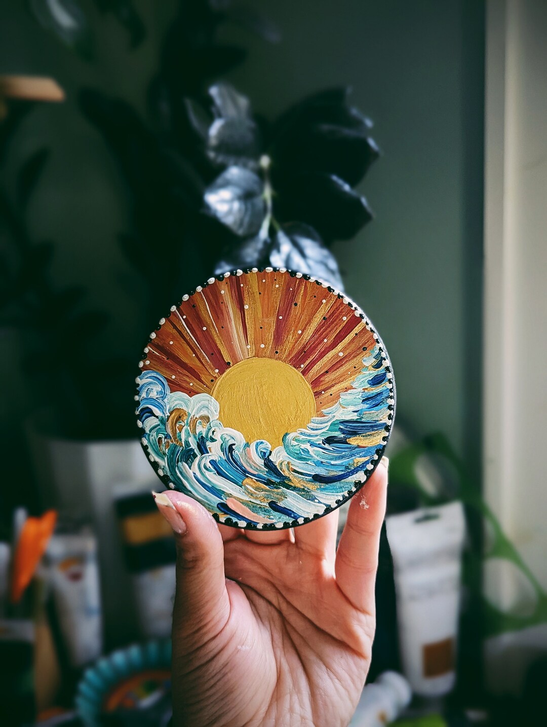 Hand Painted Drink Coaster | Multiple Designs - Etsy