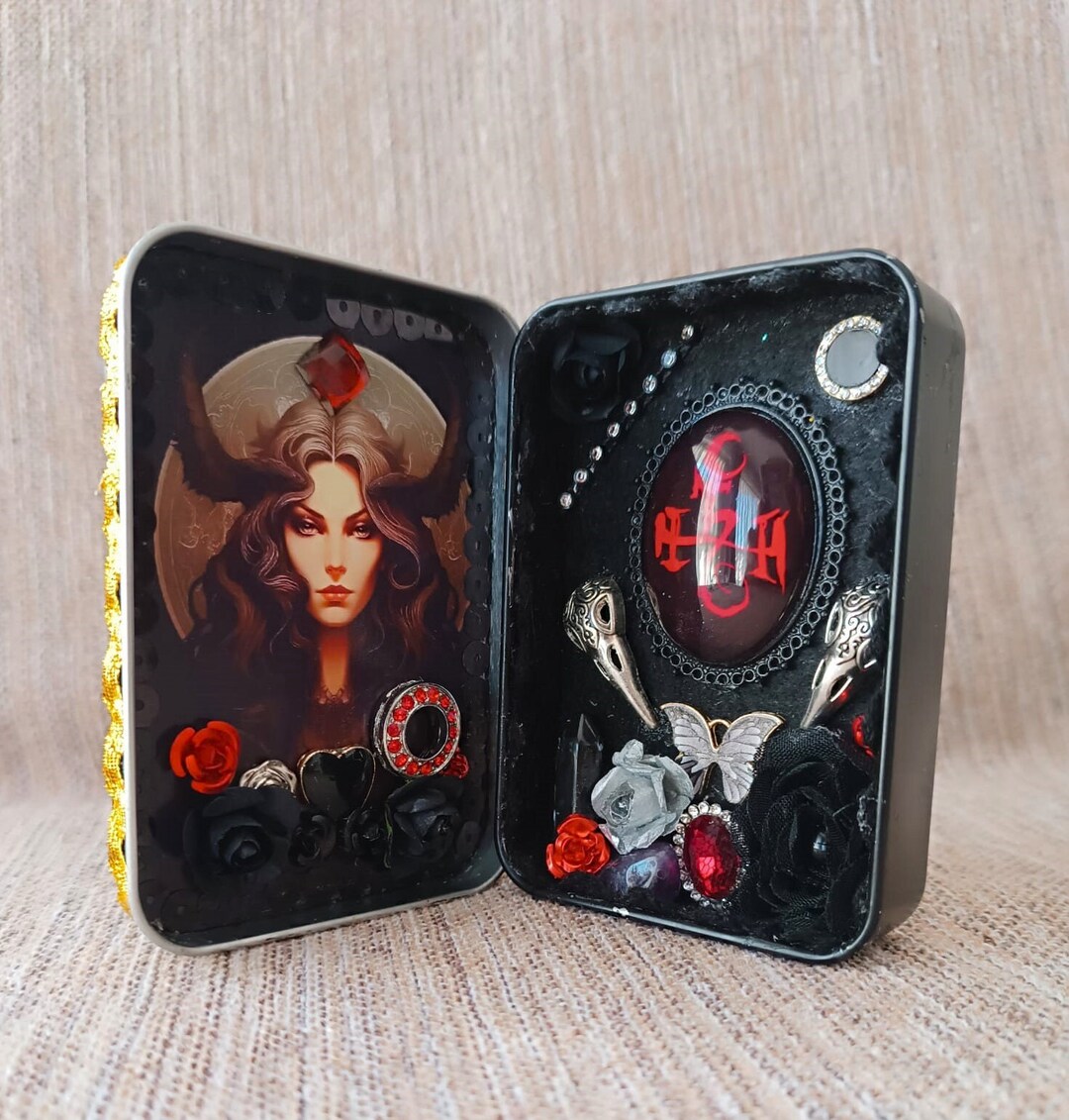 Goddess Lilith Travel Altar, Lilith Pocket Altar, Wicca Shrine, Altered ...