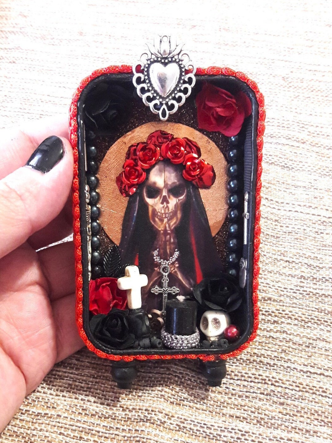 Santa Muerte Negra Mini Altar Travel Sanctuary Travel - Etsy