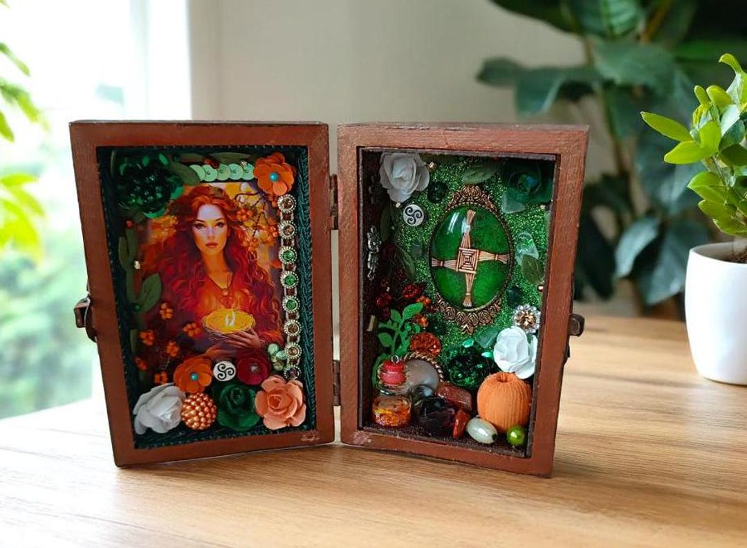 Travel Altar, Mini Shrine Goddess Brigid, Celtic Goddess, Handmade ...