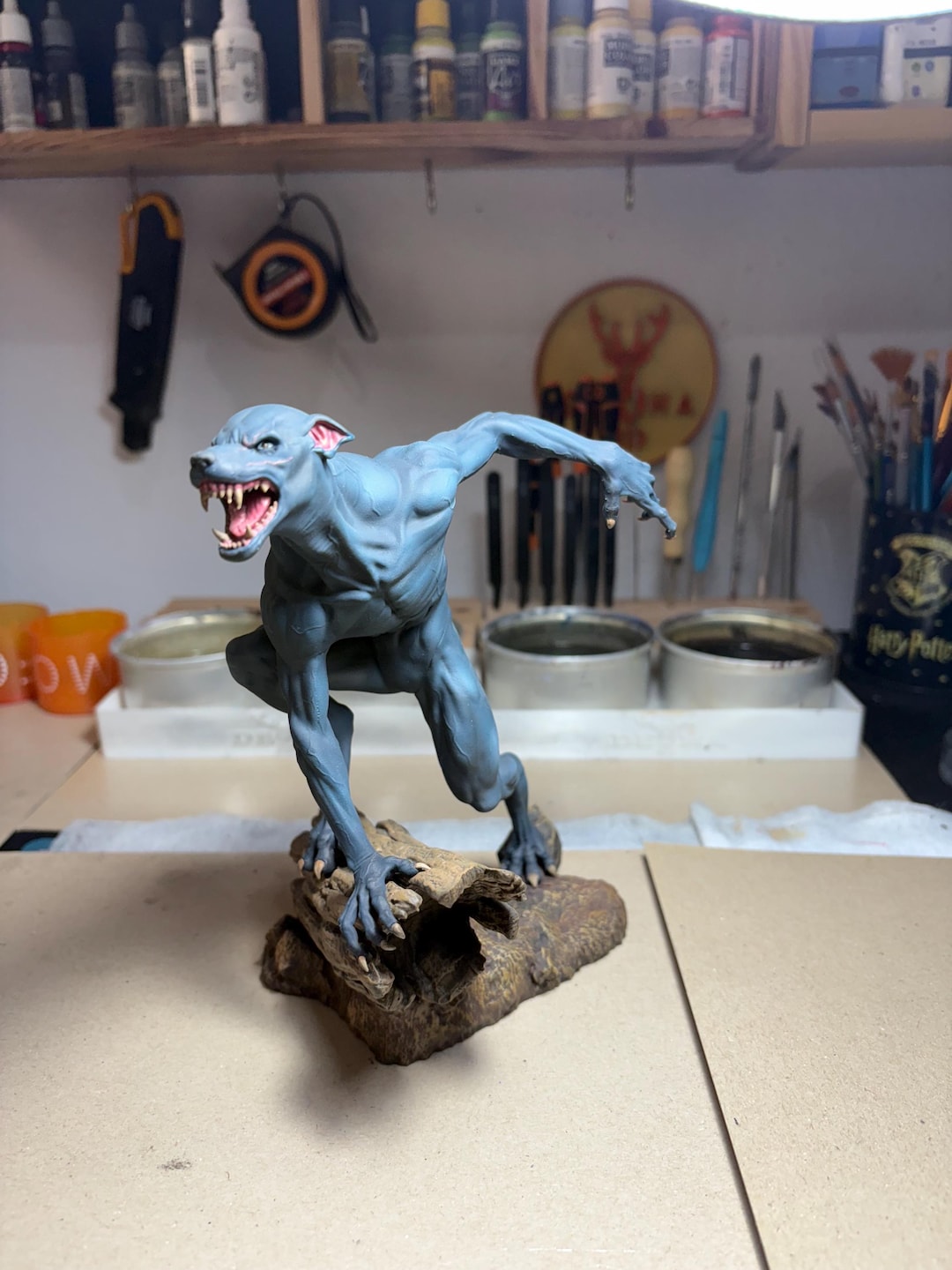 Hand Painted Werewolf Figurine – 3D Printed Dark Fantasy Collectible ...