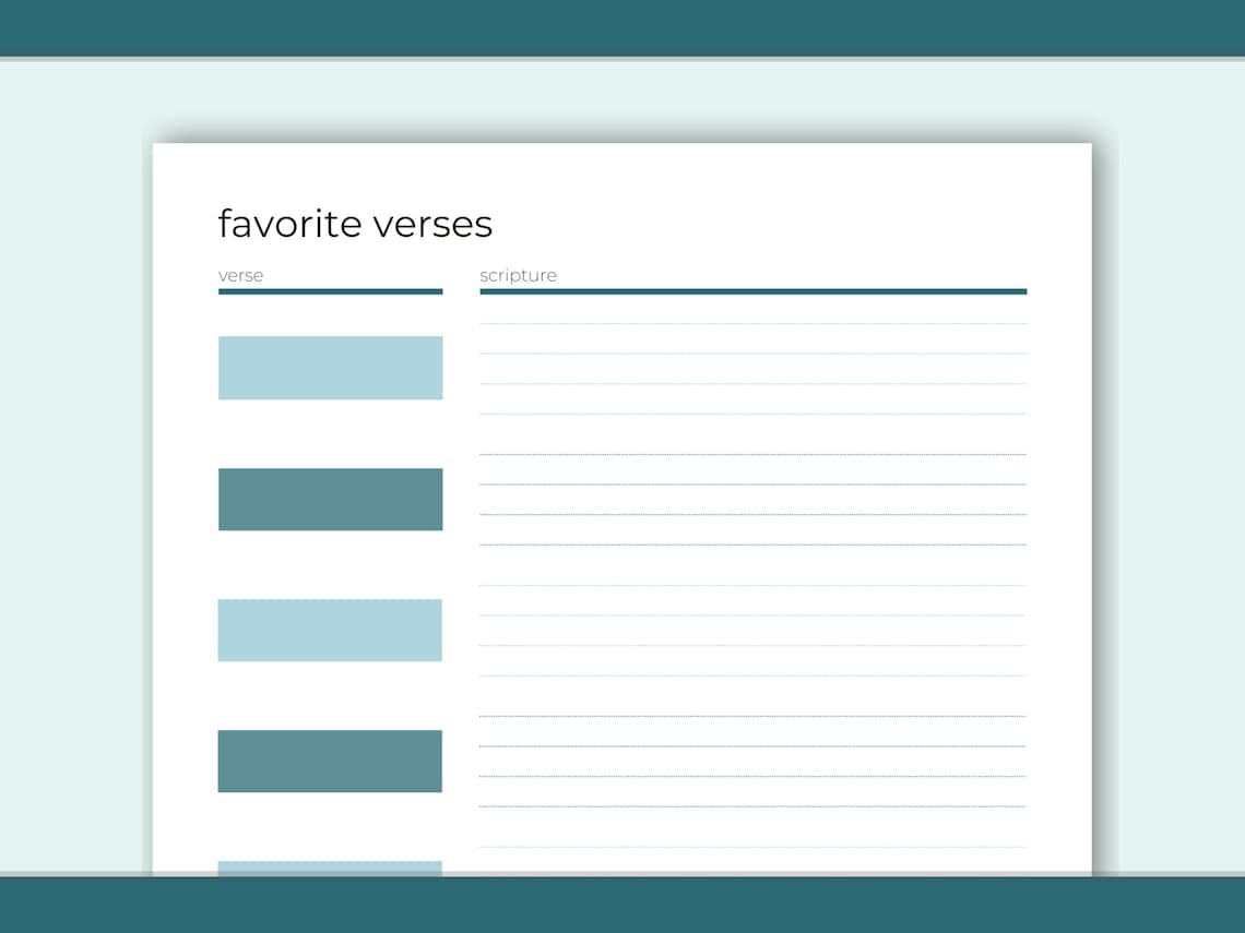 Favorite Bible Verse Bible Notes Journal Letter Half - Etsy