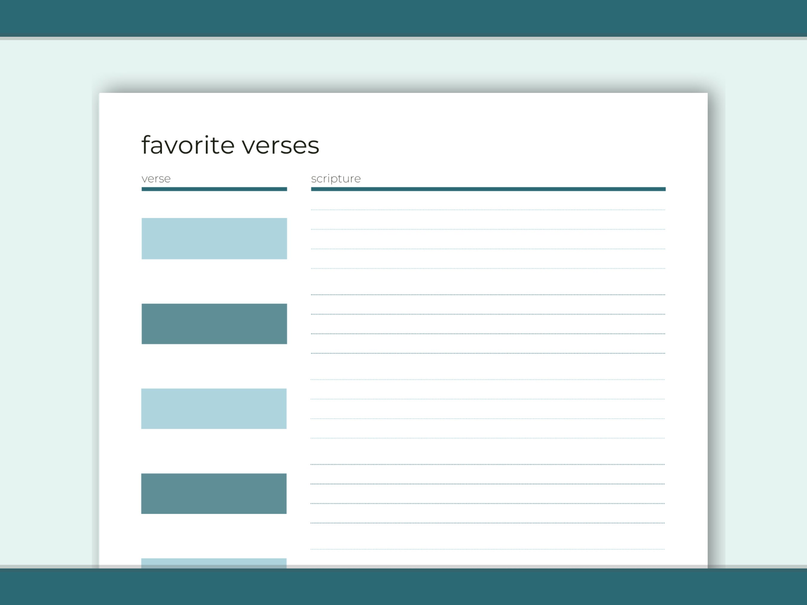 Favorite Bible Verse Bible Notes Journal Letter Half - Etsy