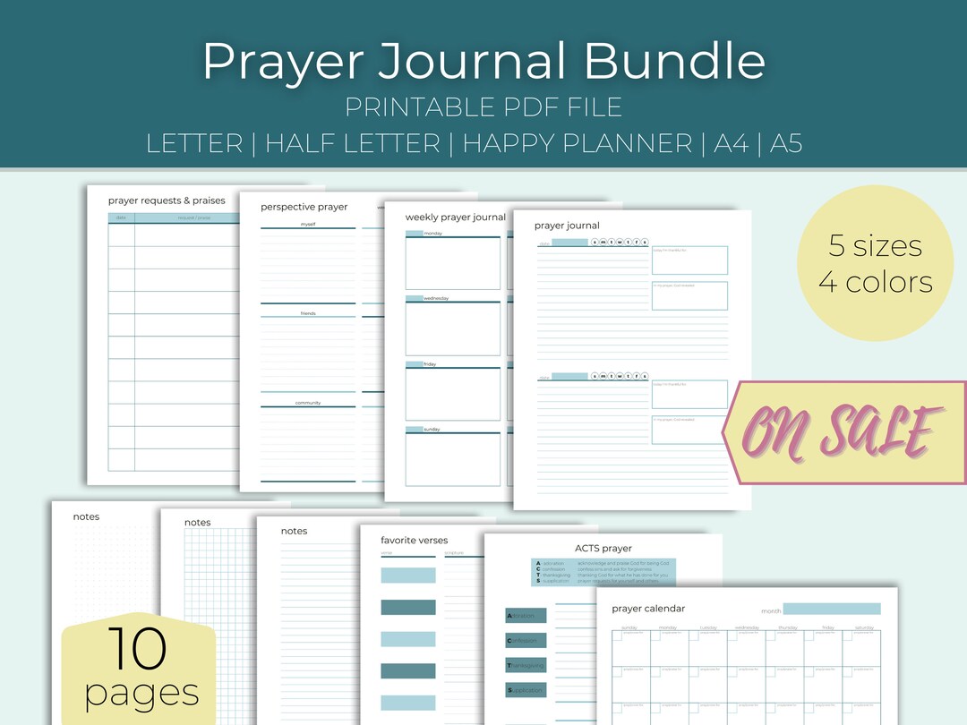 Prayer Journal Bundle | Prayer Requests, Calendar, Activities ...