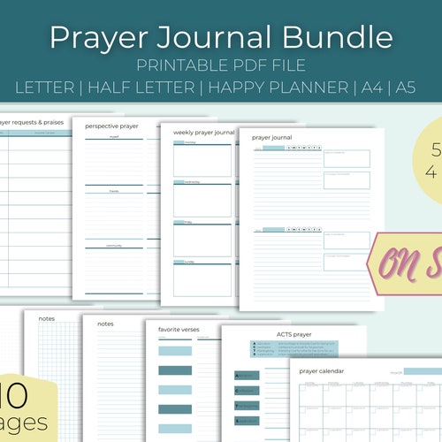 Prayer Journal Bundle Prayer Requests Calendar Activities - Etsy