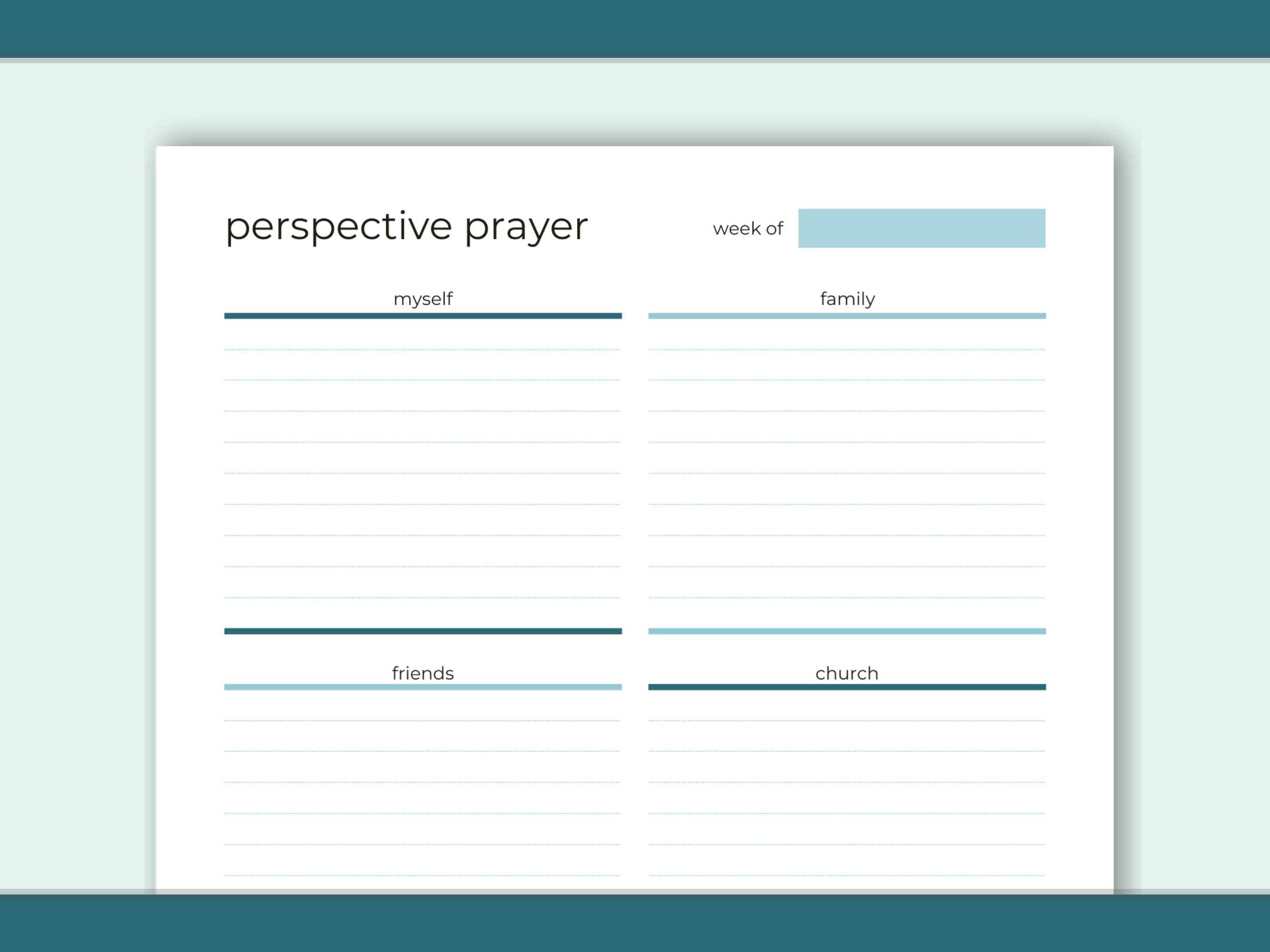 Perspective Prayer Journal Prompt | Prayer Planner Insert | Letter ...