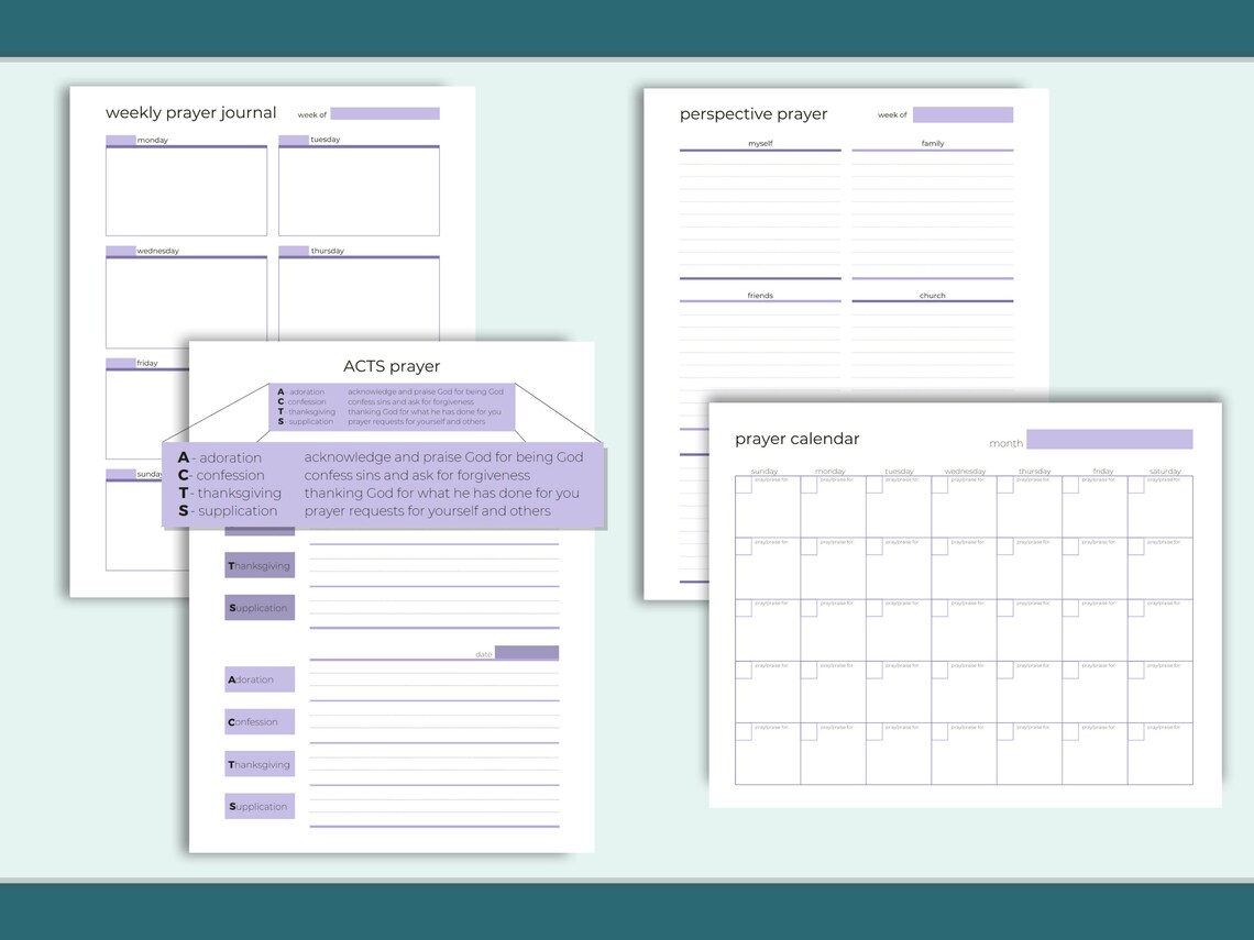 Faith Planner Bundle | Bible Study Notebook, Prayer Journal, Devotional ...