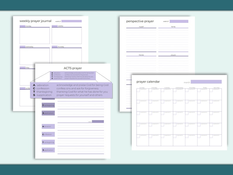 Faith Planner Bundle | Bible Study Notebook, Prayer Journal, Devotional ...