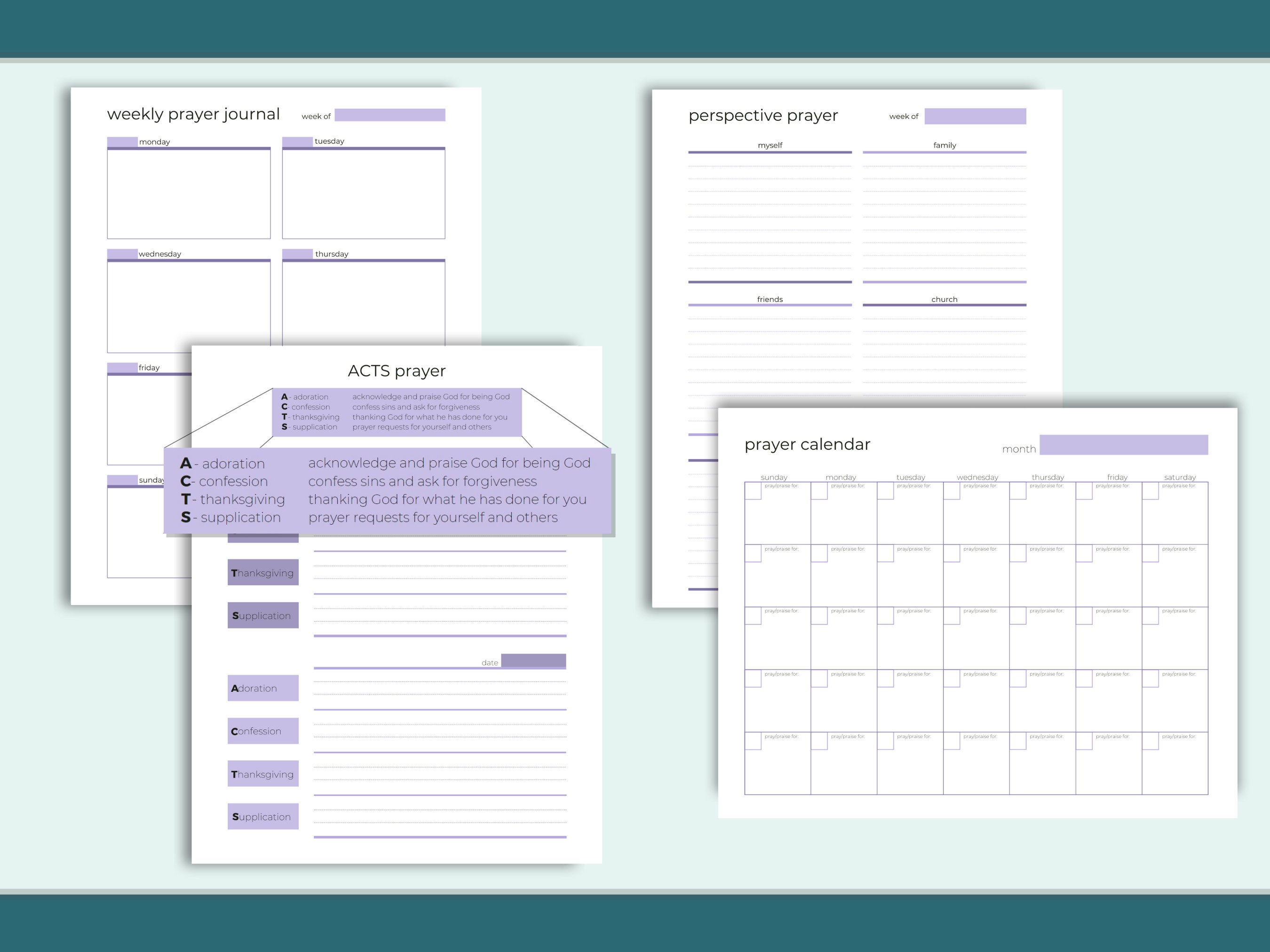 Faith Planner Bundle | Bible Study Notebook, Prayer Journal, Devotional ...