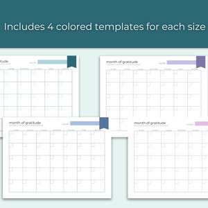 Month of Gratitude Calendar | Reflection Gratitude Journal | Letter ...