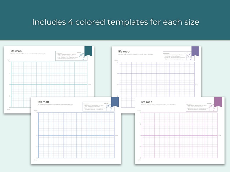 Life Map Activity Reflection Journal Letter, Half Letter, Happy Planner ...