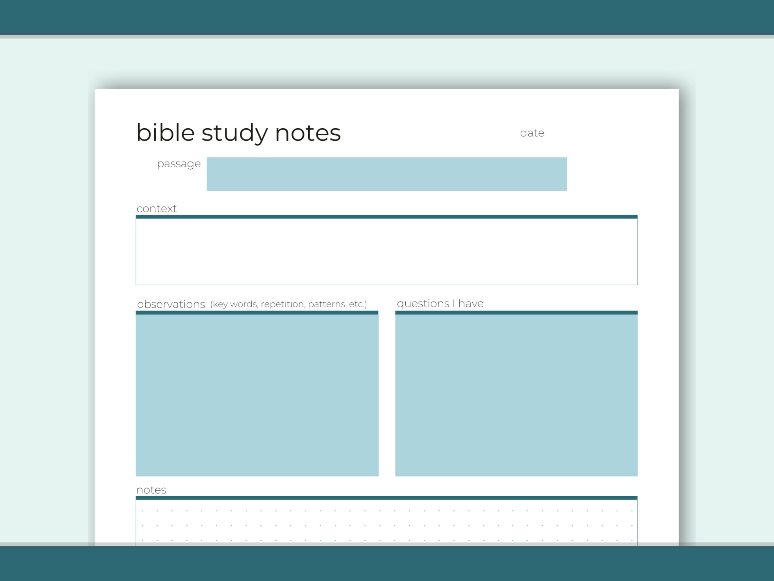 Bible Study Notes Bible Note Taking for Christian Journal - Etsy