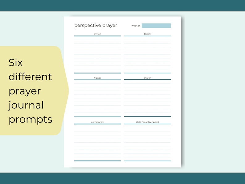 Perspective Prayer Journal Prompt | Prayer Planner Insert | Letter ...